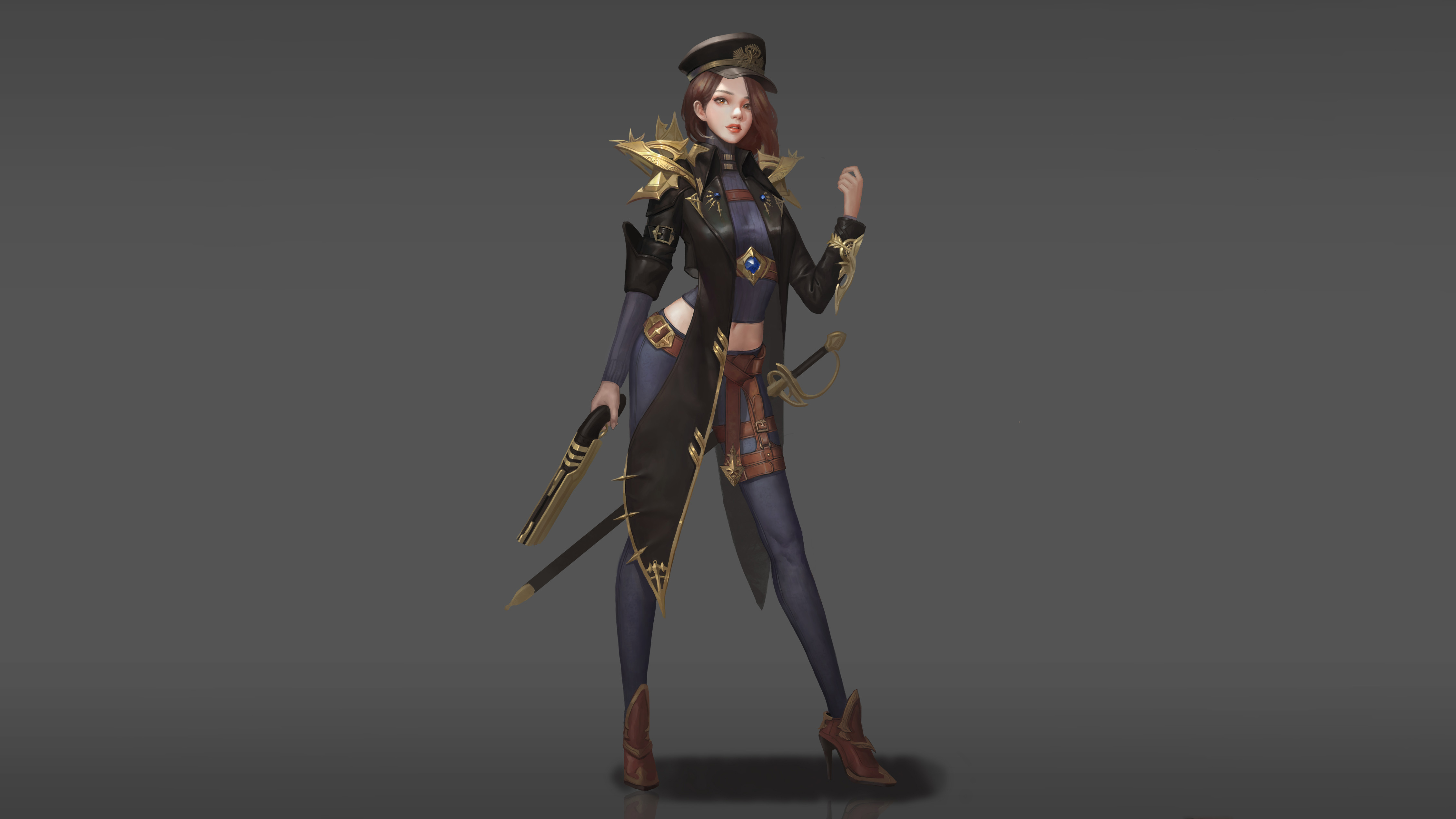 Download Uniform Pistol Gun Anime Military 4k Ultra HD Wallpaper by ...