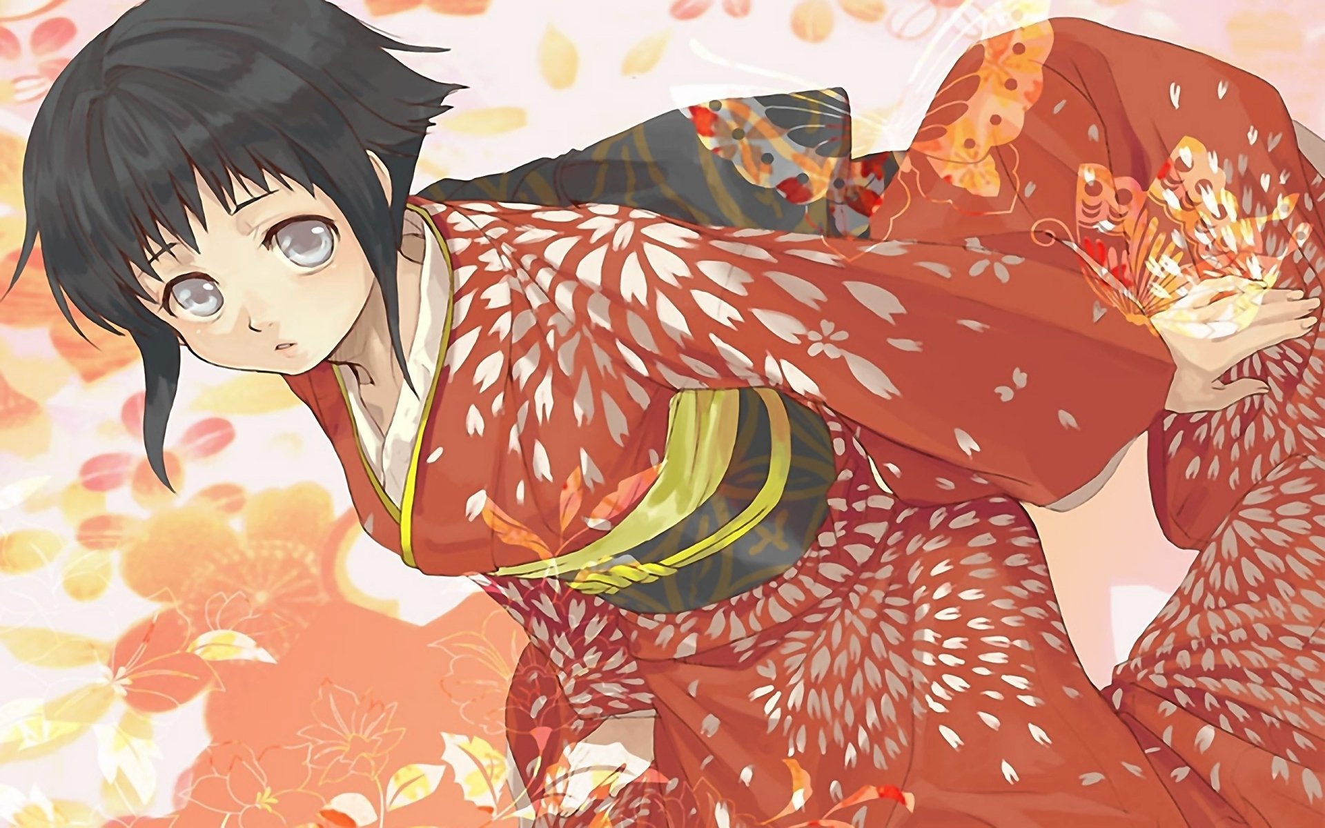 Hinata Hyuga in Elegant Kimono - HD Naruto Anime Wallpaper