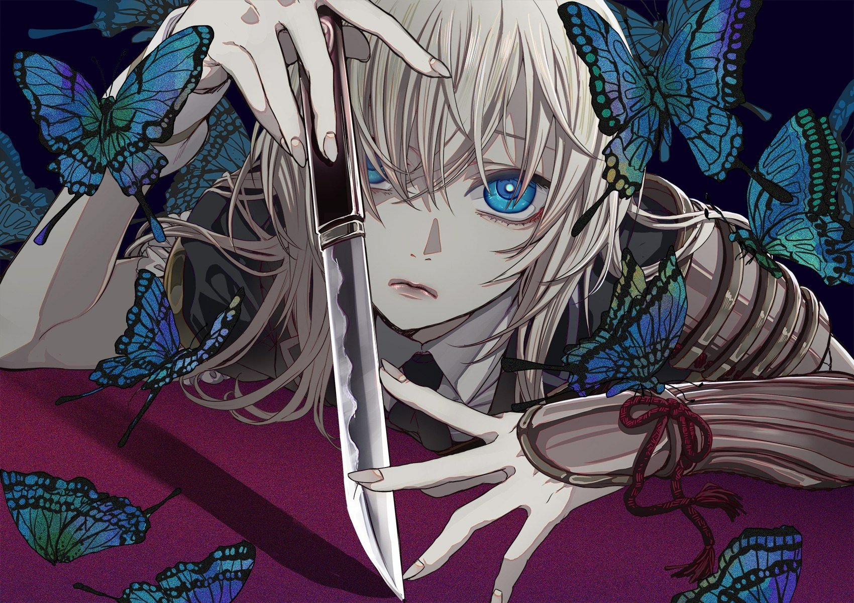 Download Midare Toushirou Butterfly Anime Touken Ranbu Wallpaper