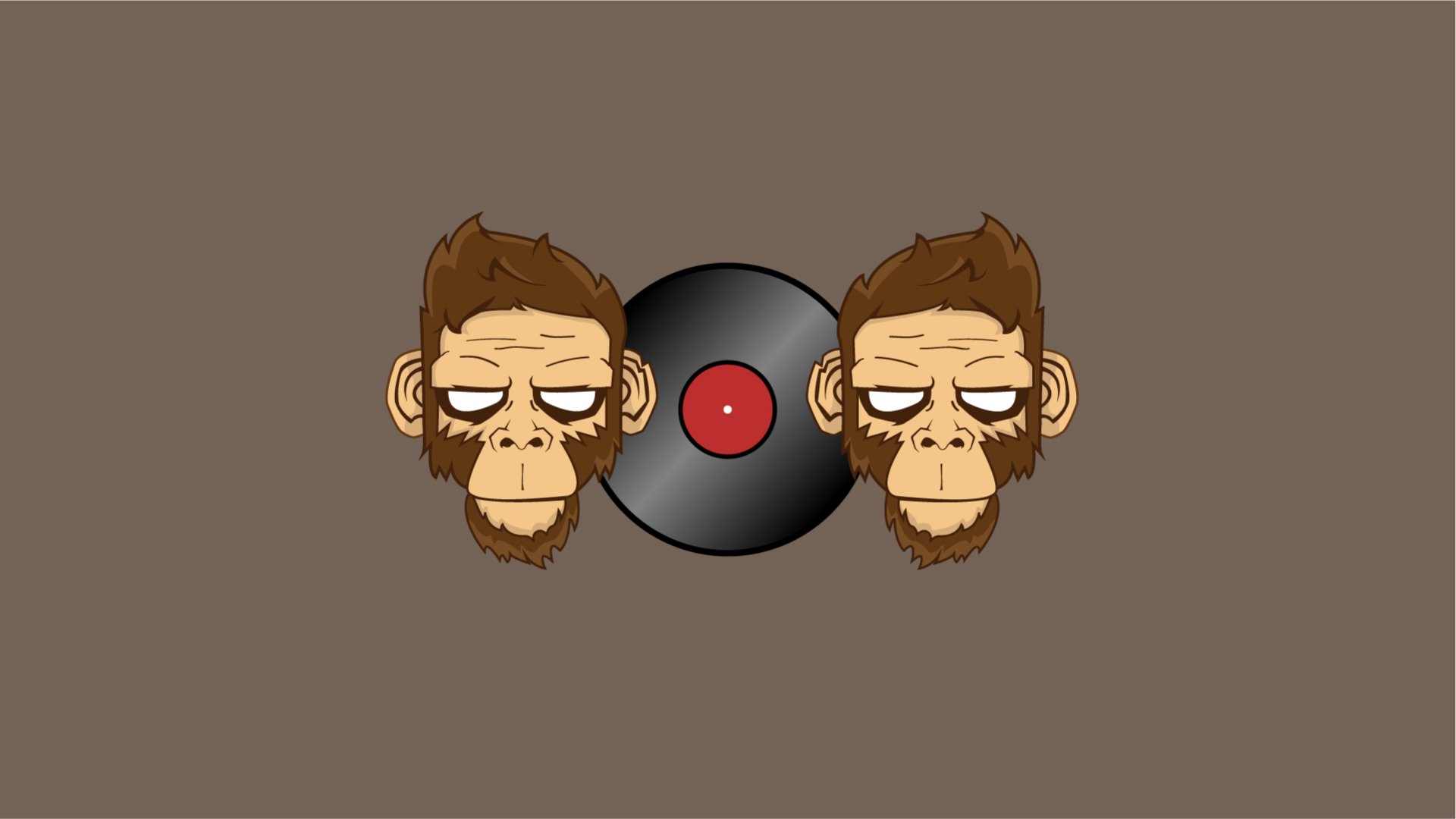 Download Minimalist Vinyl Monkey Music Record HD Wallpaper