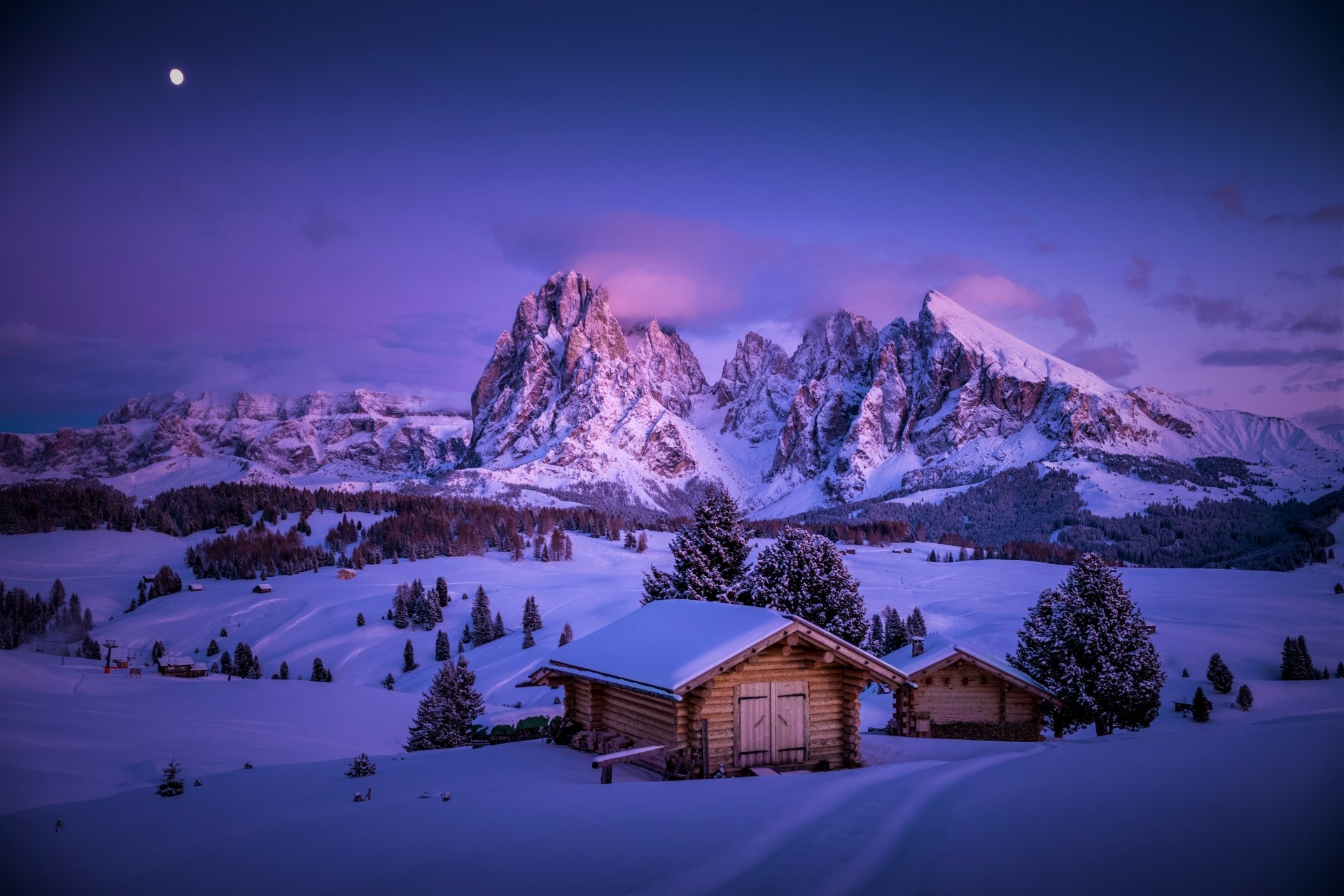Winter Serenity: Snowy Mountain Cabin in 4K Ultra HD Landscape