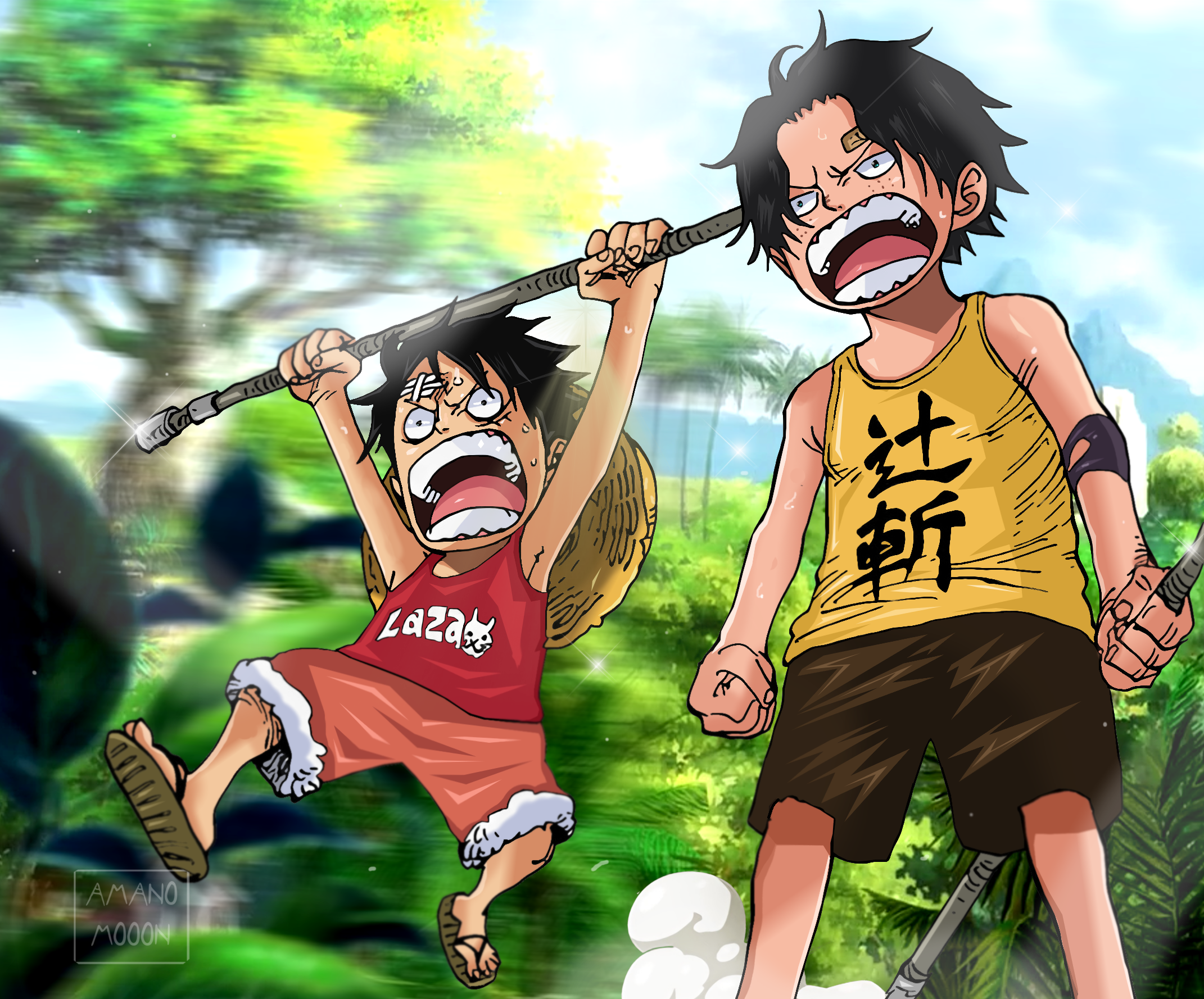 Download Portgas D. Ace Monkey D. Luffy Anime One Piece HD Wallpaper by ...