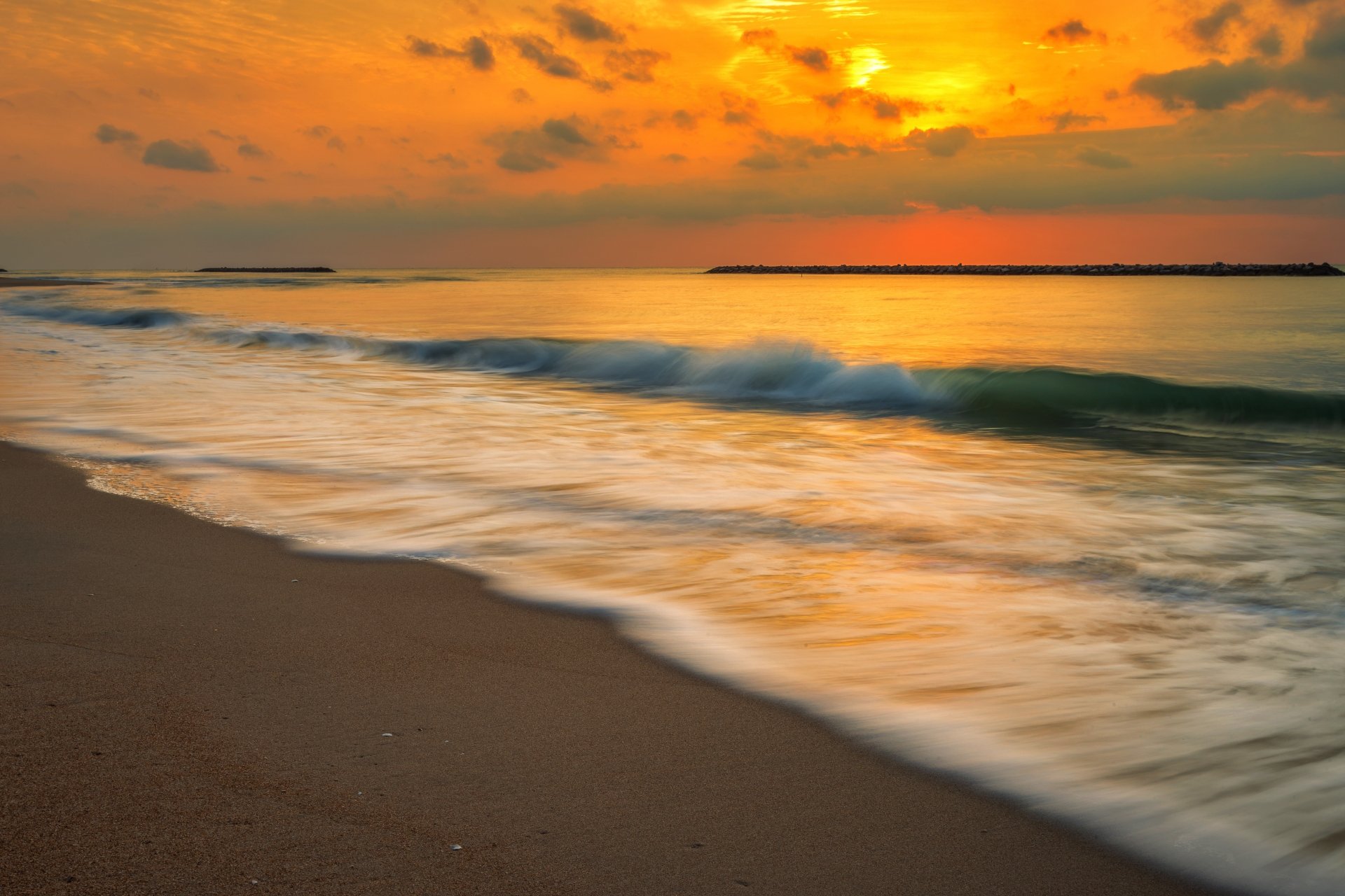 4K Ultra HD Sunset Horizon Over Tranquil Ocean & Sky | 5472x3648 ...