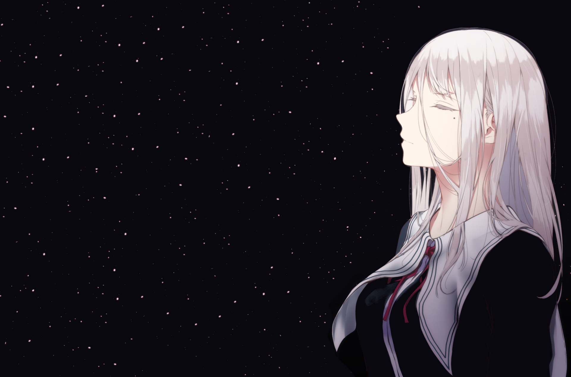 Download Star White Hair Long Hair Anime Original HD Wallpaper by サイトー ...