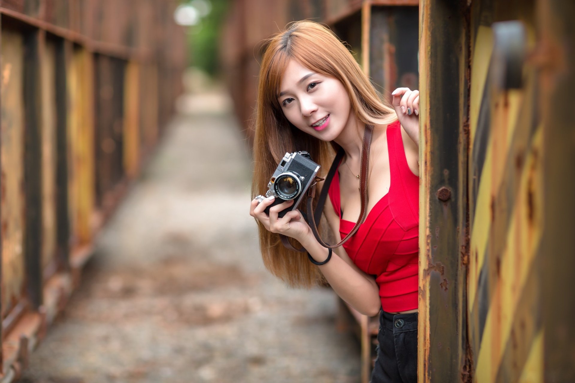Download Long Hair Smile Camera Depth Of Field Model Woman Asian HD ...