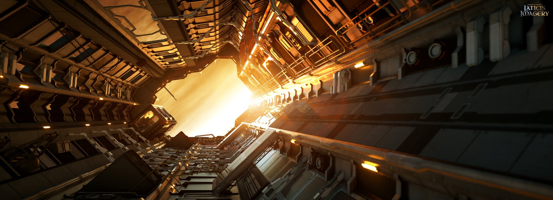 Download Sci Fi Spaceport HD Wallpaper by Adriano Di Pierro