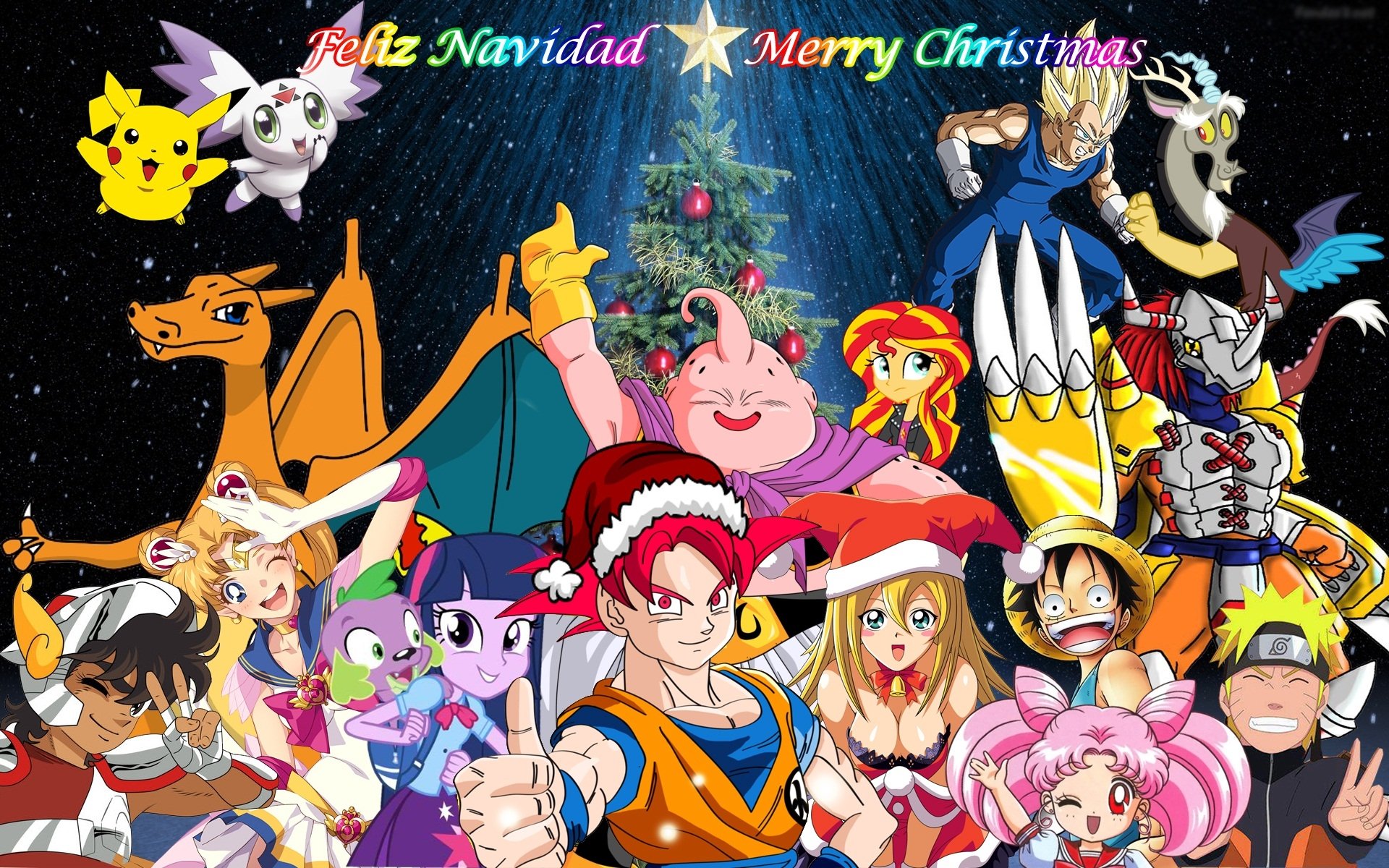 Download Merry Christmas Anime Crossover HD Wallpaper by Gonzalo Valenzuela