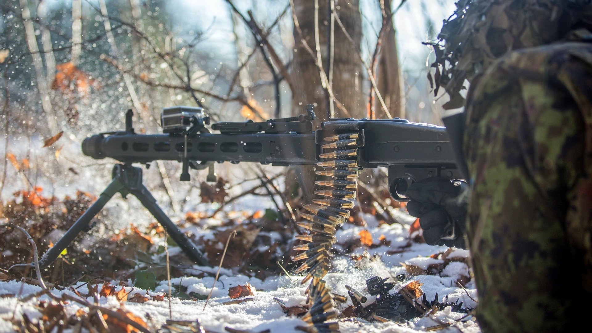 Download Soldier Man Made Machine Gun HD Wallpaper