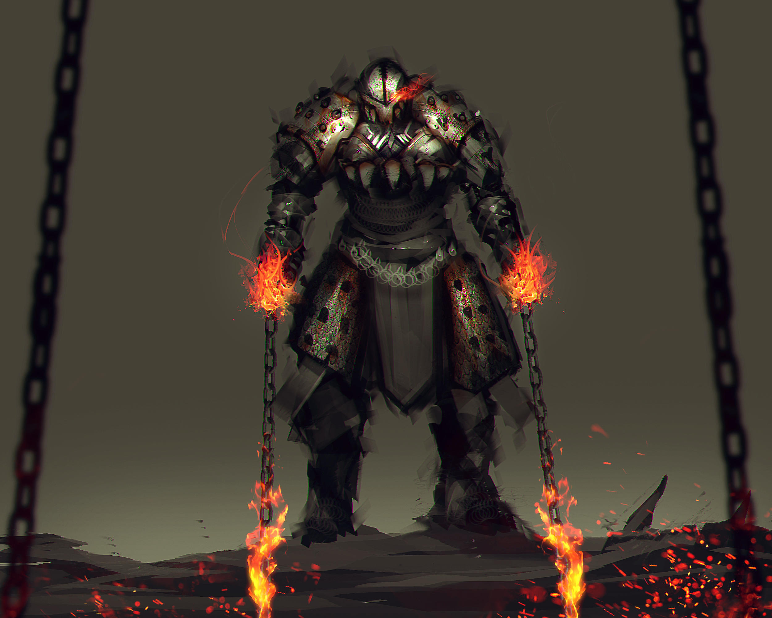 Download Chain Armor Dark Warrior HD Wallpaper by Benedick Bana
