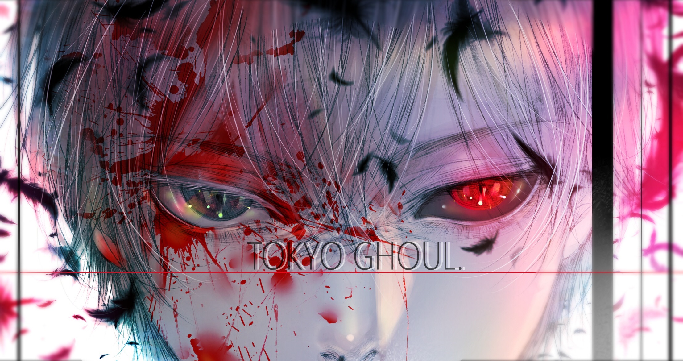Tokyo Ghoul Red Eyes White Hair Ken Kaneki With Mask Red Eyes Teeth HD
