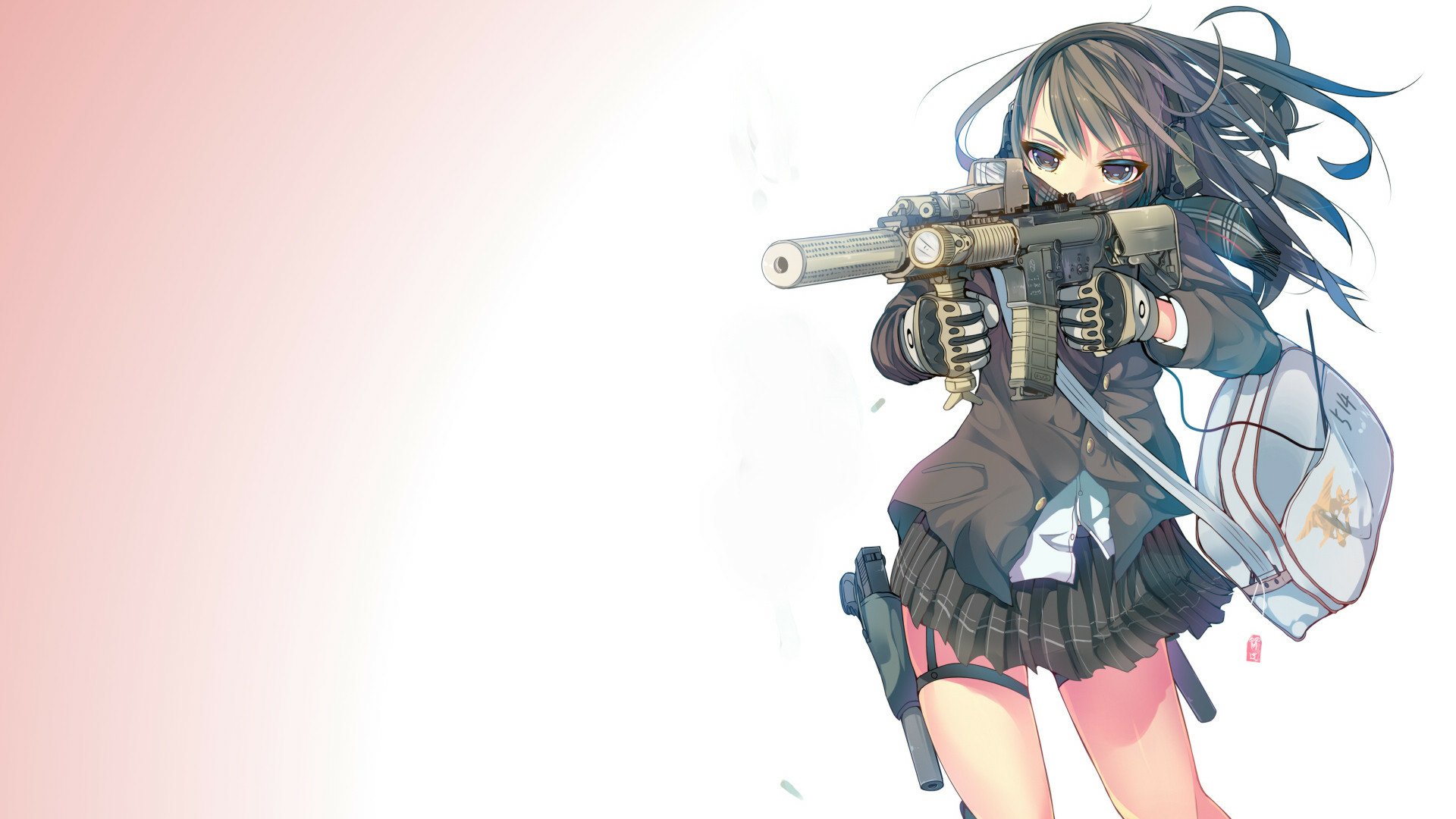 Download Long Hair Gun Anime Original HD Wallpaper by daito