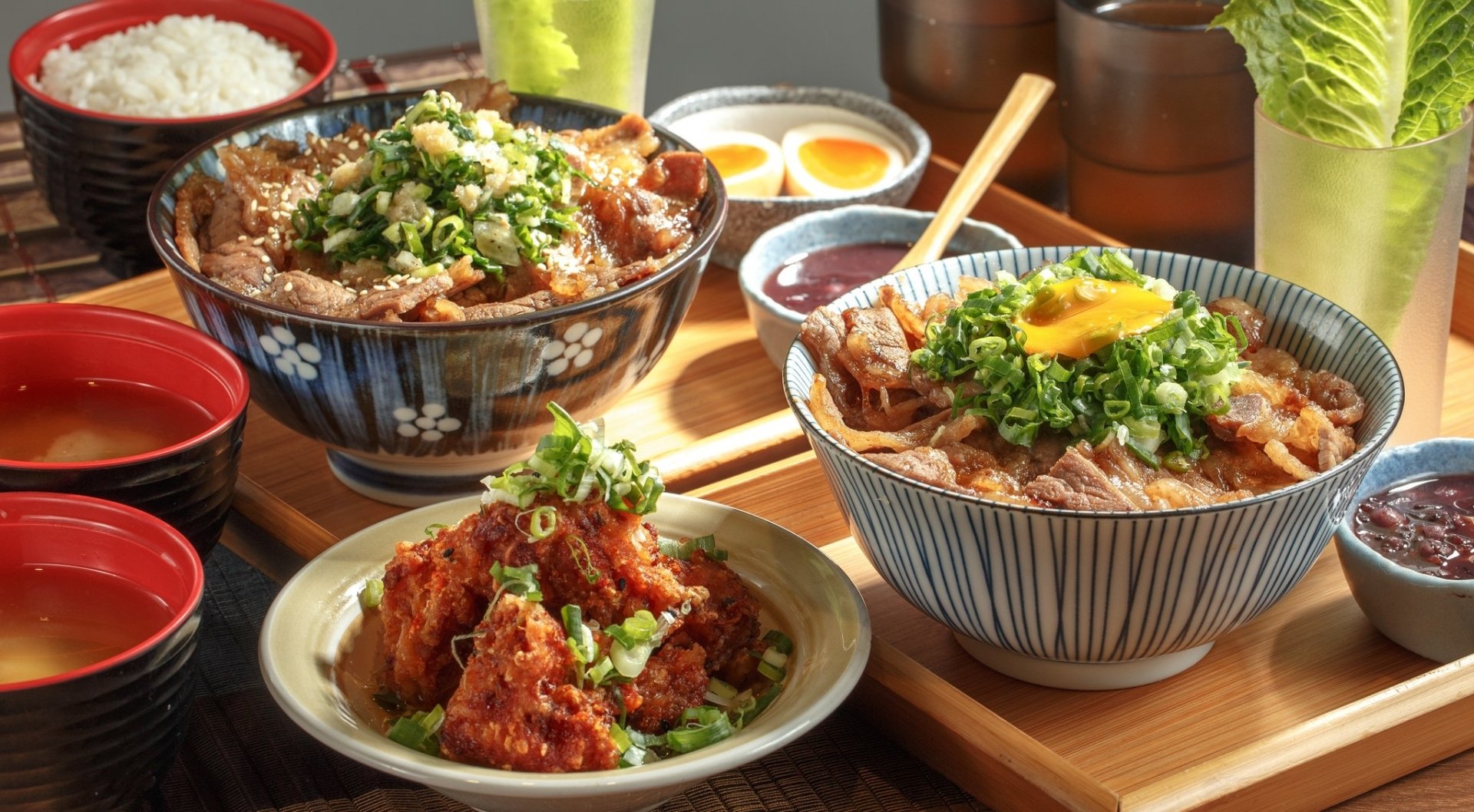 Vibrant Asian Feast: HD Delights of Rice, Meat, and Flavor | 2048x1128 ...