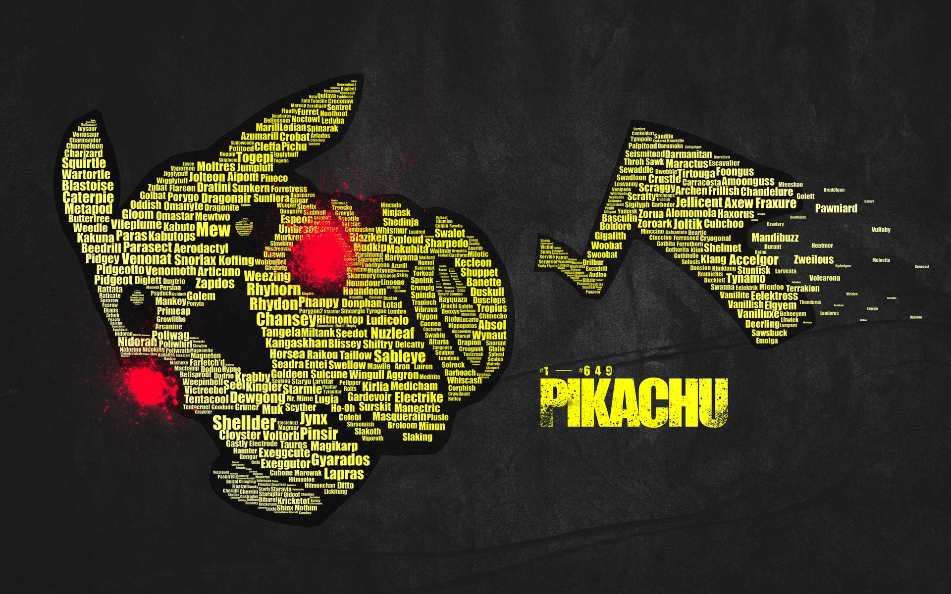 Download Typography Pikachu Video Game Pokemon HD Wallpaper