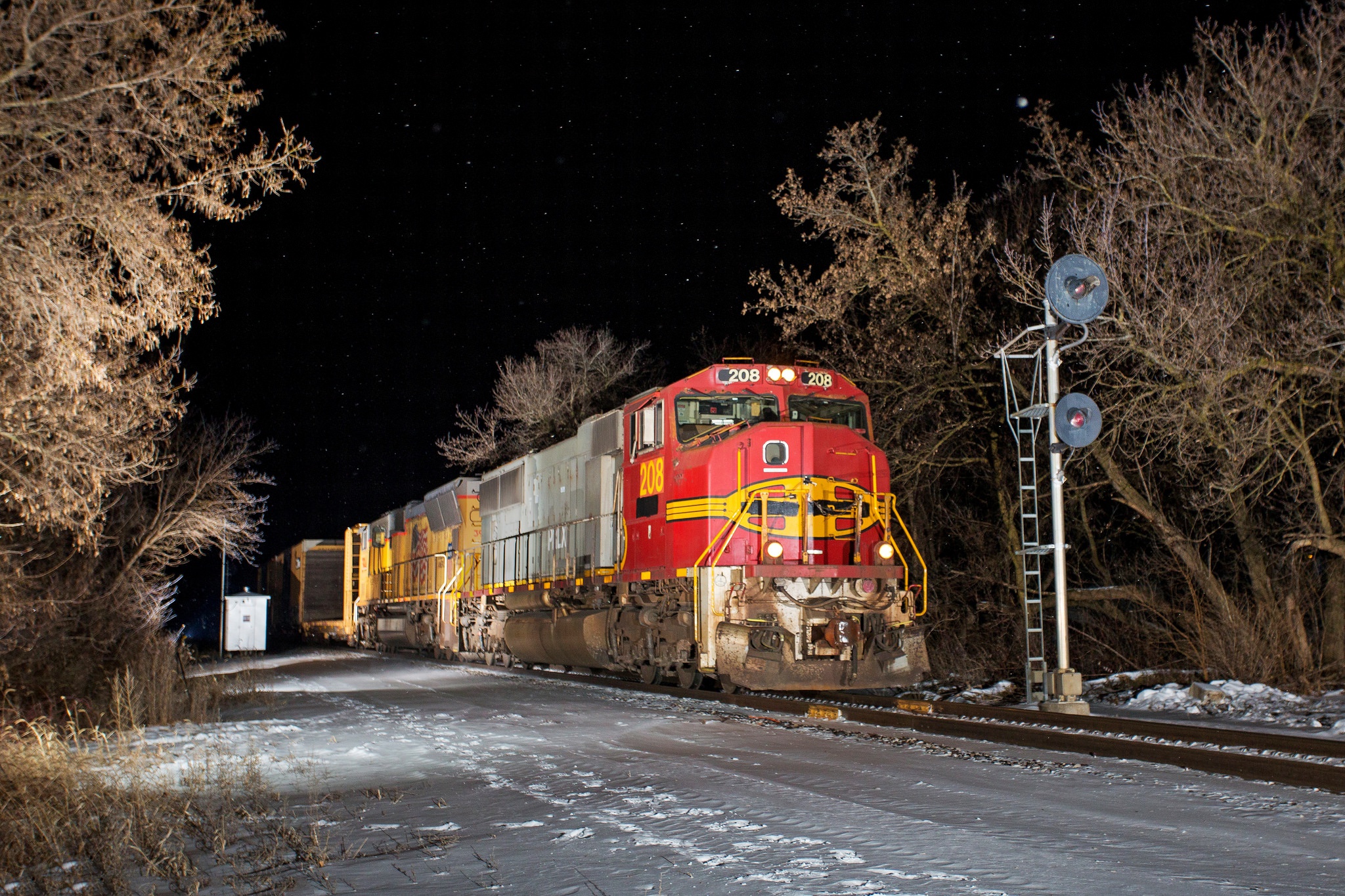 Night Express: Stunning HD Locomotive Journey Through Winter Woods