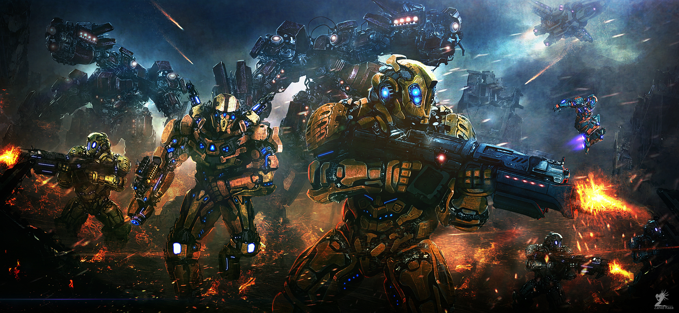 Military Sci Fi Battle Wallpaper