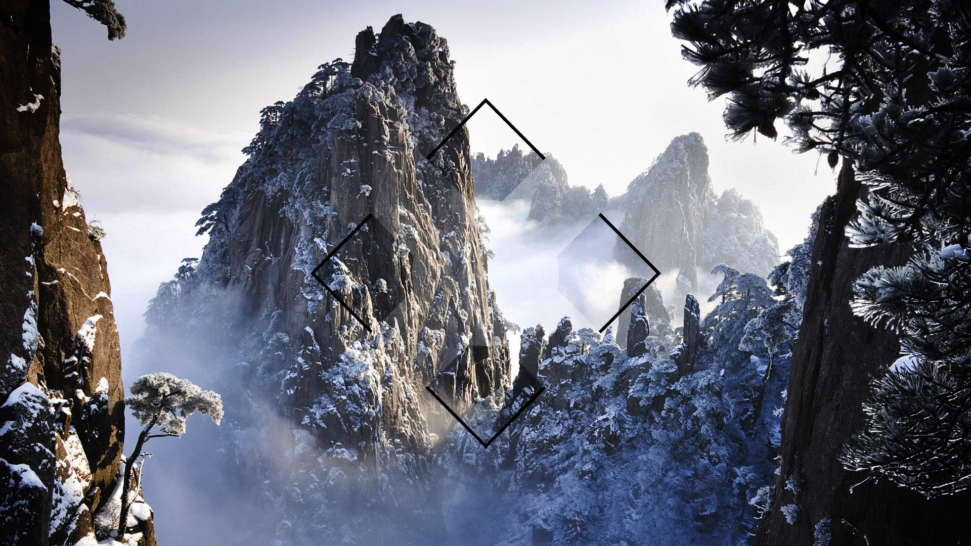 Download Mountain Snow Artistic Polyscape HD Wallpaper