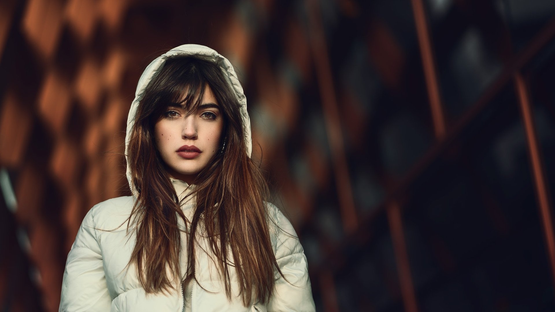 Download Lipstick Brown Eyes Brunette Woman Model HD Wallpaper by David ...