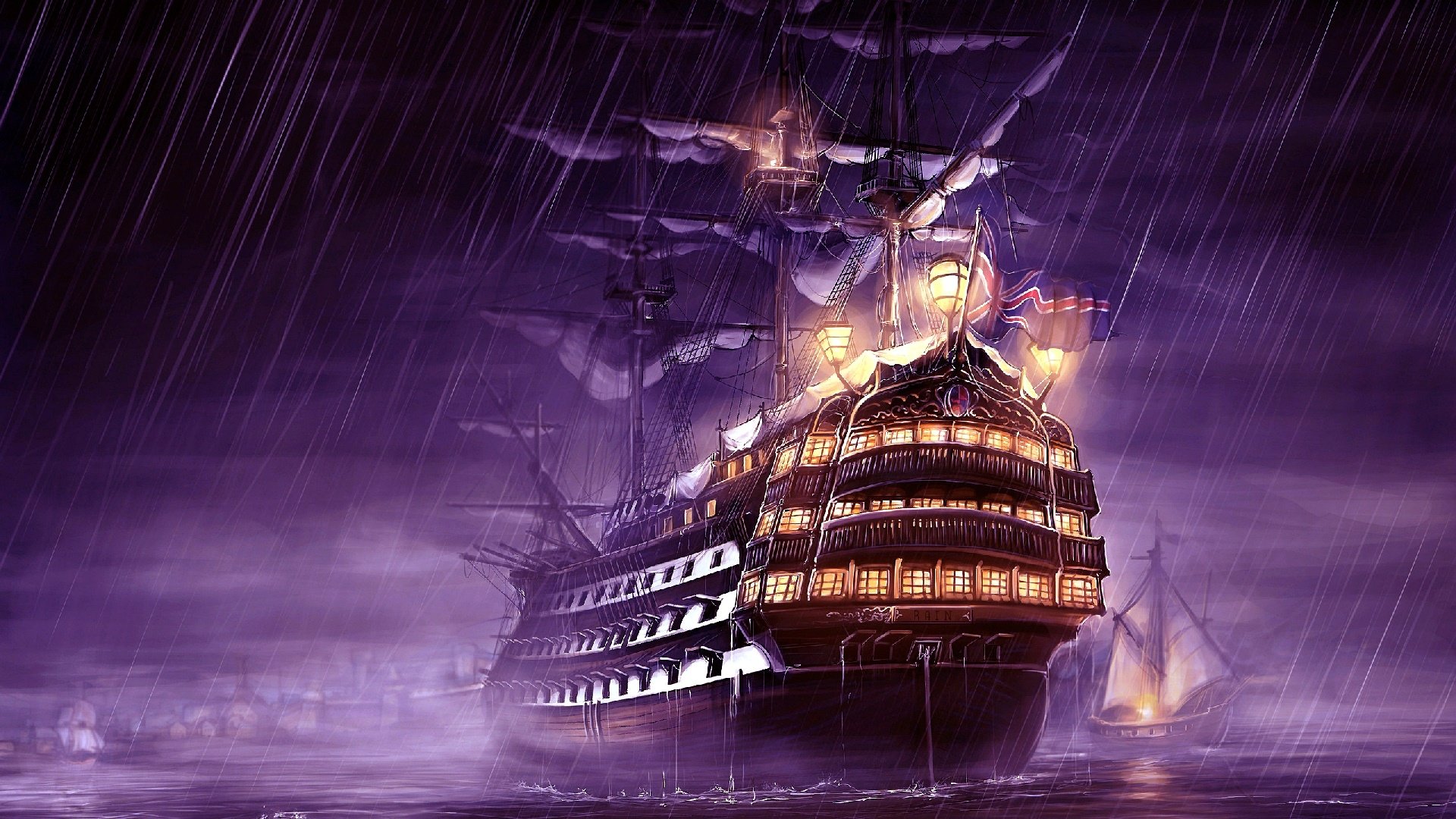 Fantasy Ocean Voyage: The Enchanted Ship in HD | 1920x1080 | Wallpaper ...